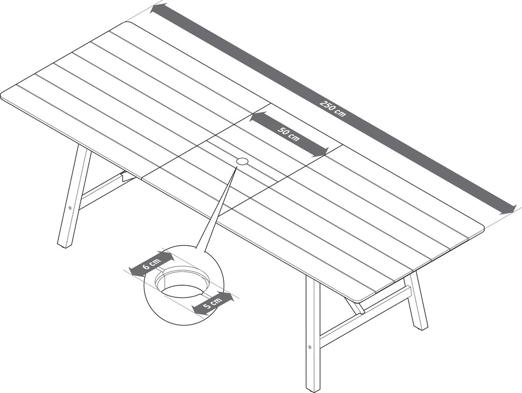 Tchibo - Rozkládací zahradní stůl s rustikální konstrukcí - barva: černá