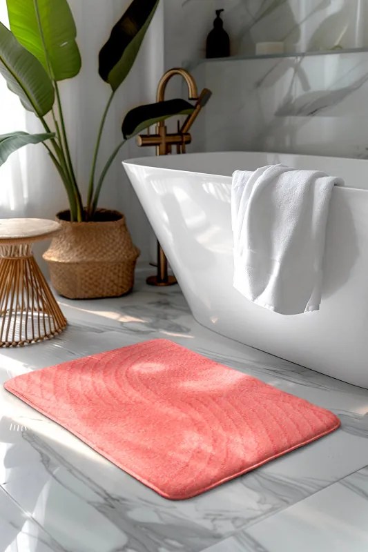 Ervi koupelnová předložka lososová Comfort, 1 set