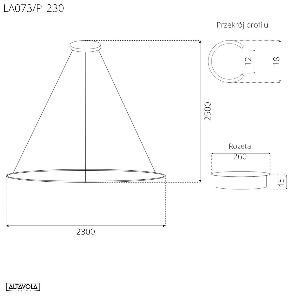 LED závěsné světlo Ring No.1 Φ230 black 4000K