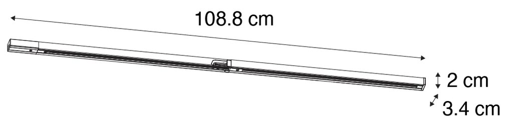 Moderní 1-fázový kolejnicový systém černý 50 cm sada 2 - Iconic