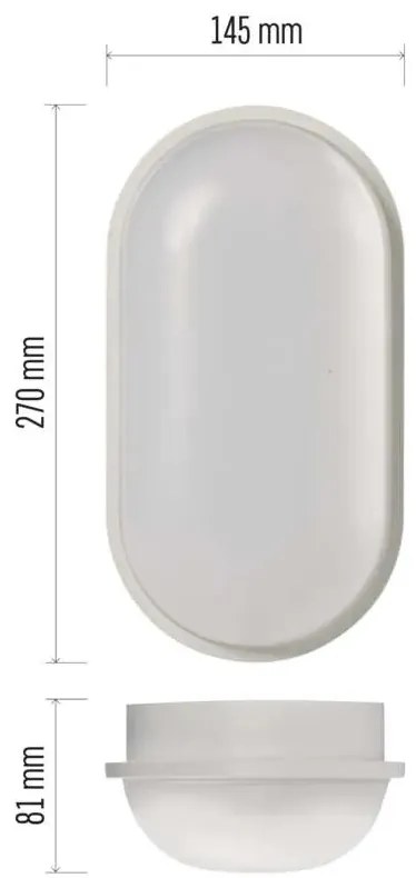 Emos lighting LED přisazené svítidlo QARI, oválné bílé 20W neutrální bílá, IP65 1539722010