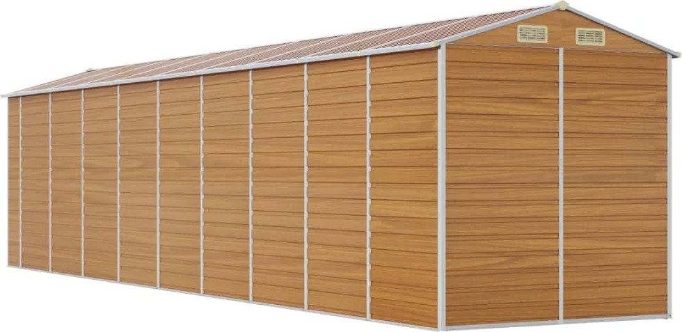 Zahradní kůlna světle hnědá 191 x 810 x 198 cm pozinkovaná ocel 3188283