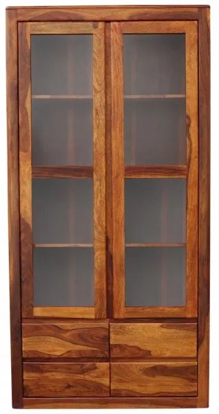 Indický nábytek - Vitrína Tina 100x200x45 z indického masivu palisandr Only stain