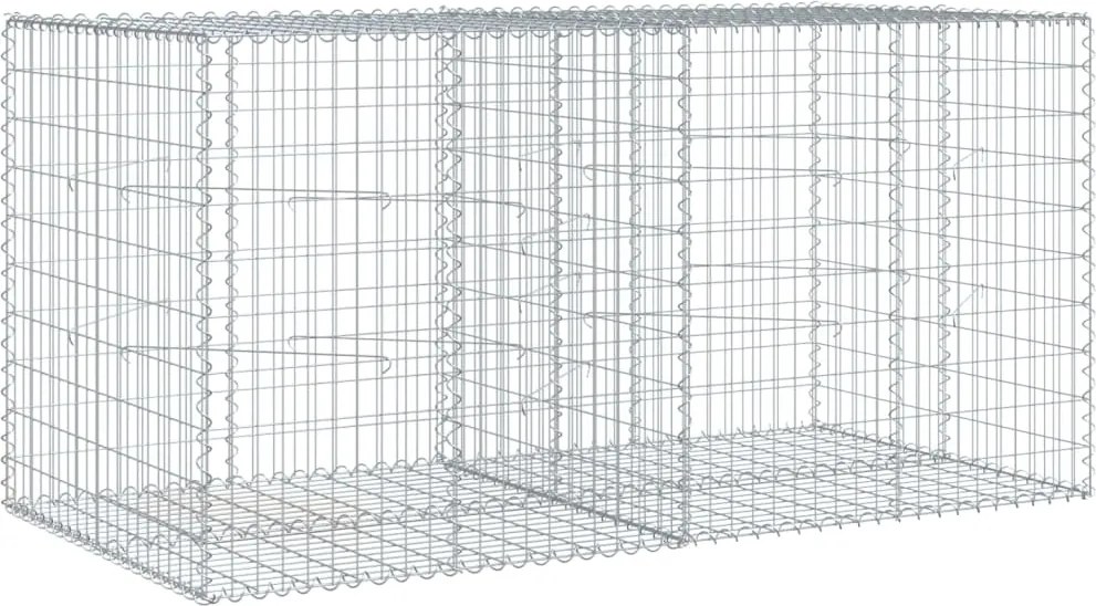 Gabionový koš s víkem 200 x 100 x 100 cm pozinkované železo 3295192