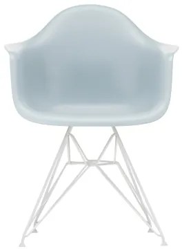 Eames Plastic Armchair DAR bíle lakovaná ledově šedá bílé na tvrdou podlahu Vitra