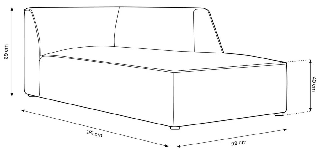 MUZZA Lenoška buro pravá 181 cm samet hořčicová