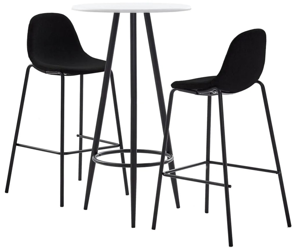 3dílný barový set textil černý 3051137