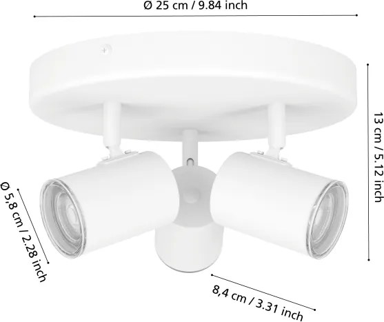 Eglo 901962 - Koupelnové bodové svítidlo CONSUMA 3xGU10/5W/230V IP44 bílá