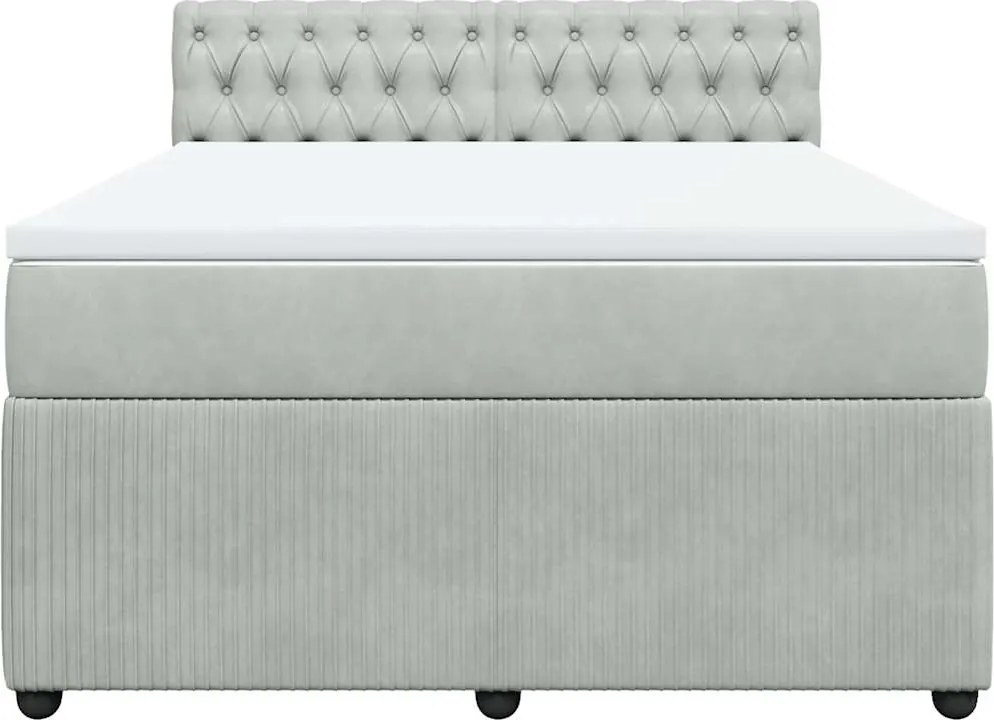 Box spring postel s matrací světle šedá 140x190 cm samet 3290040