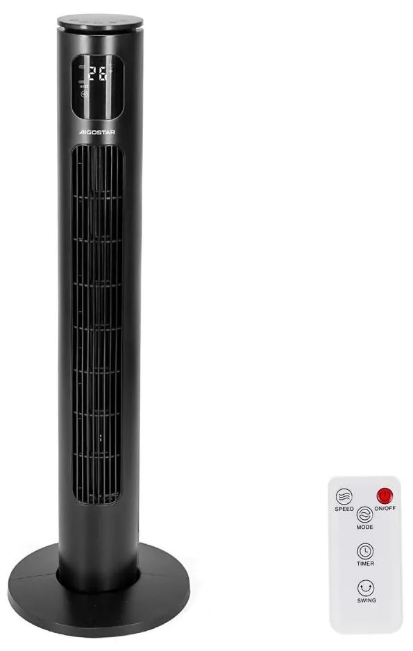 Aigostar B.V. | Aigostar - Sloupový ventilátor 50W/230V černá Wi-Fi + DO | 330100A42
