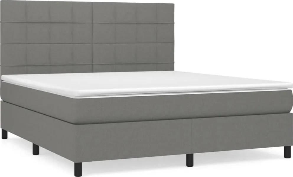 Box spring postel s matrací tmavě šedá 180x200 cm textil 3141794