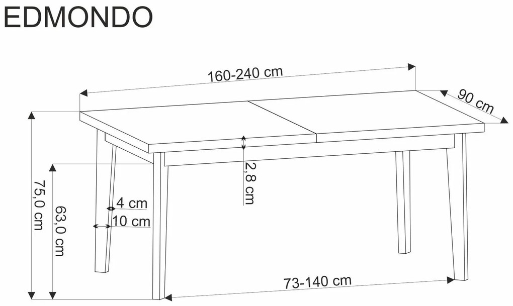 Rozkládací jídelní stůl Edmondo I 160/240 cm dub přírodní/buk