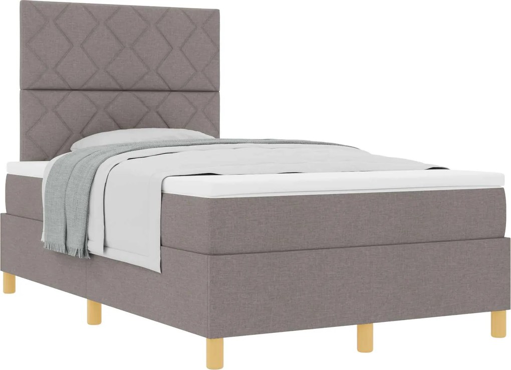 Postel s boxspringem s čelo Taupe 120 x 190 cm textil 3339683