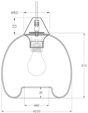 Fabas luce Fabas Maia, závěs z jantarového skla, 1x60W E27, prům. 23cm