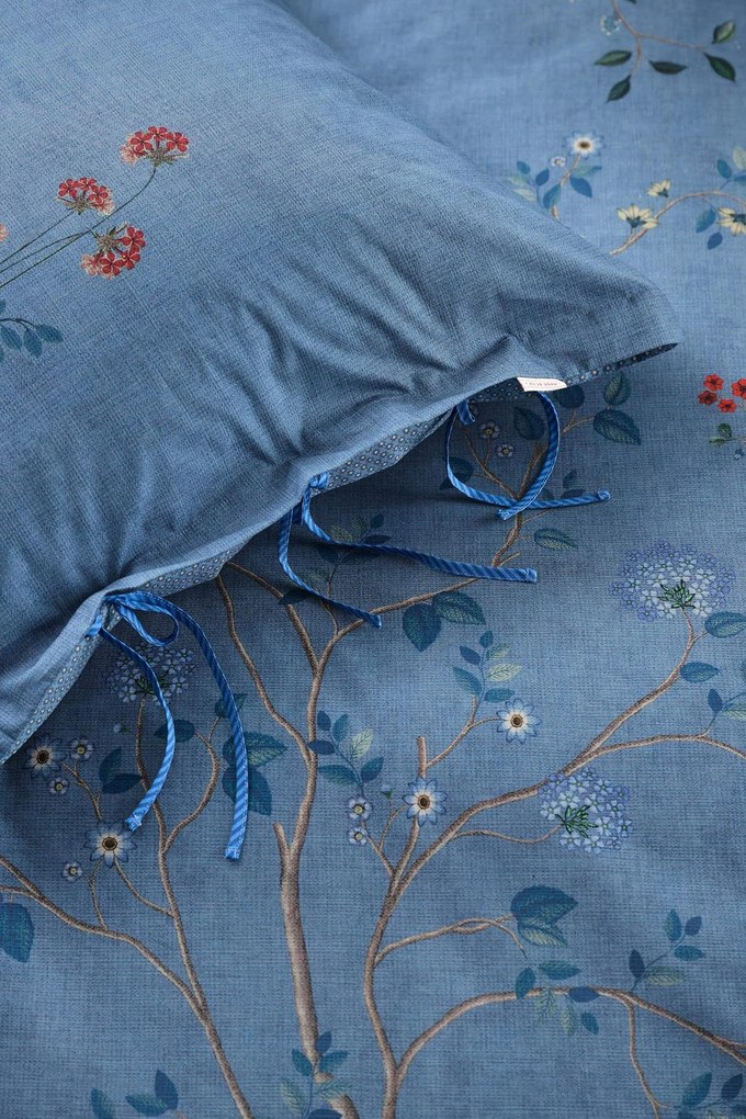 Pip Studio perkálové povlečení Desi Garden Blue - 140 x 200 +70x90, modré (Luxusní modré perkálové povlečení na jednolůžko)