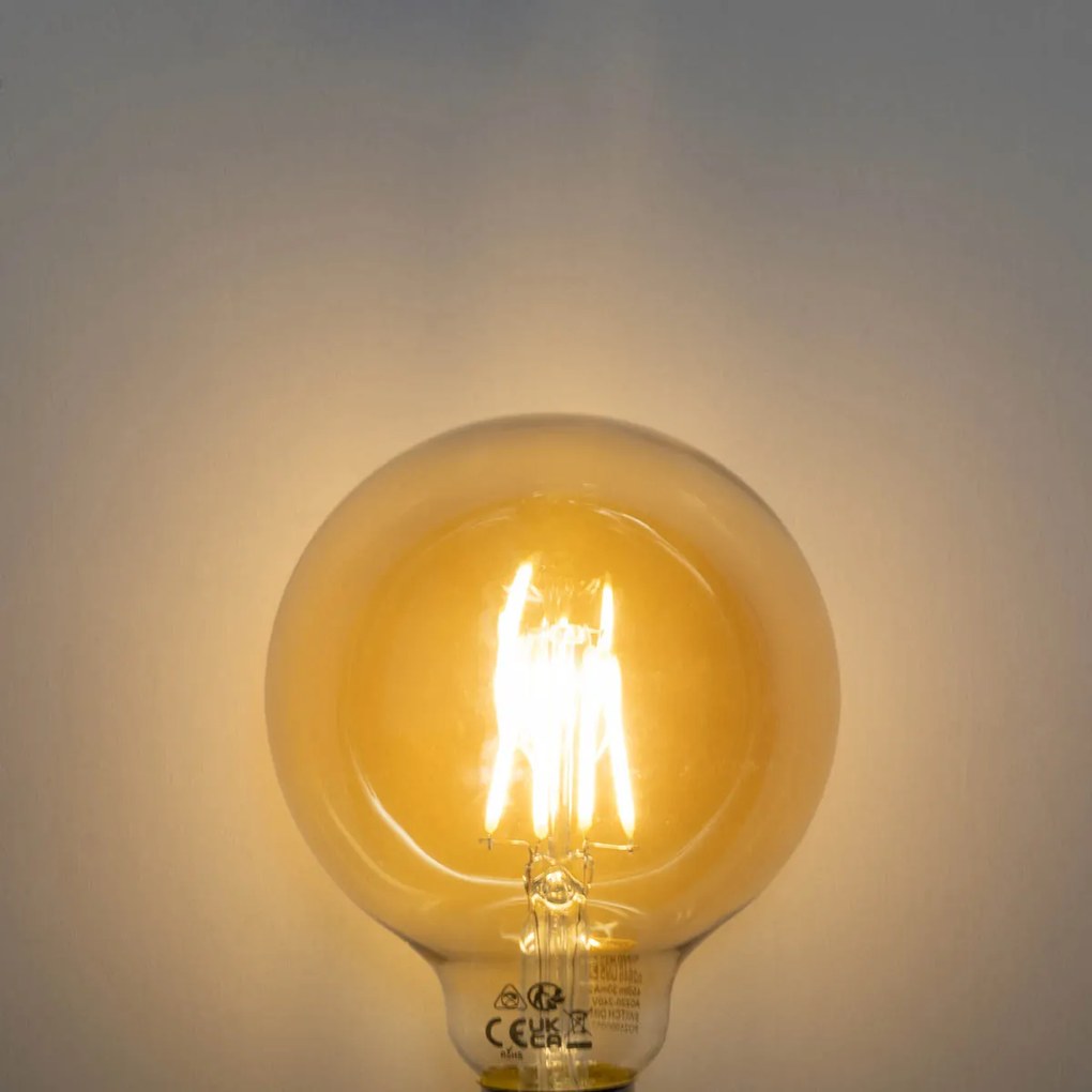 Sada 5x E27 3-stupňová stmívatelná LED žárovka zlatá G95 4W 450 lm 2700K
