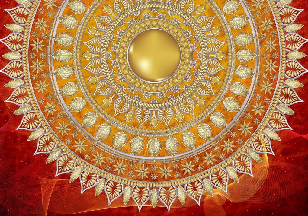 Fototapeta - Mandala v červené (254x184 cm)