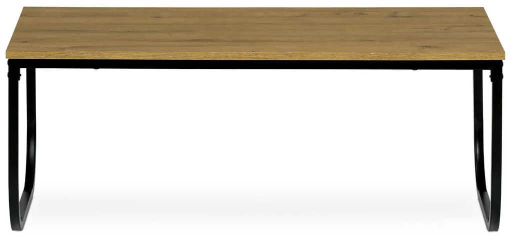 Konferenční stolek CT-622 OAK, 100x60 cm, MDF deska divoký dub, kov černý matný lak