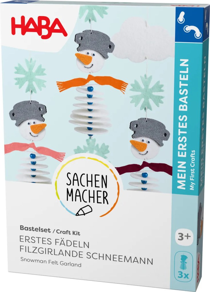 Haba Kreativní sada První navlékání plstěná girlanda Sněhulák