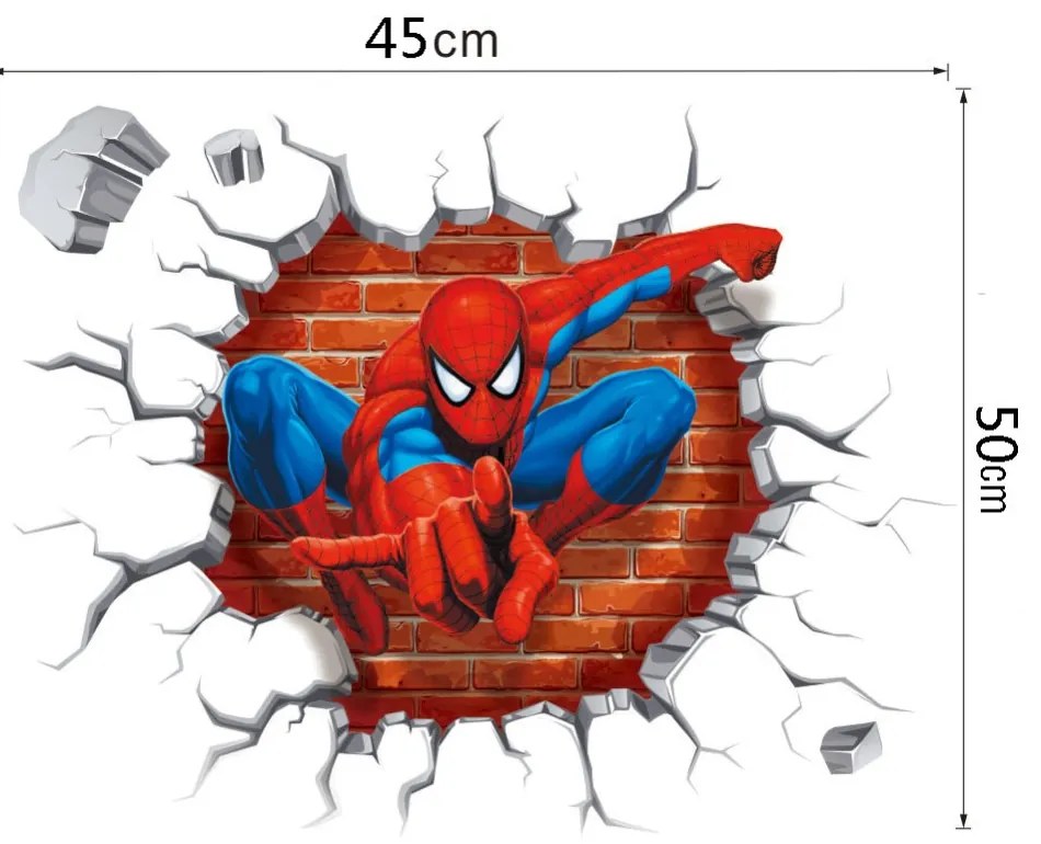 Živá Zeď Samolepka na zeď Spiderman ze zdi