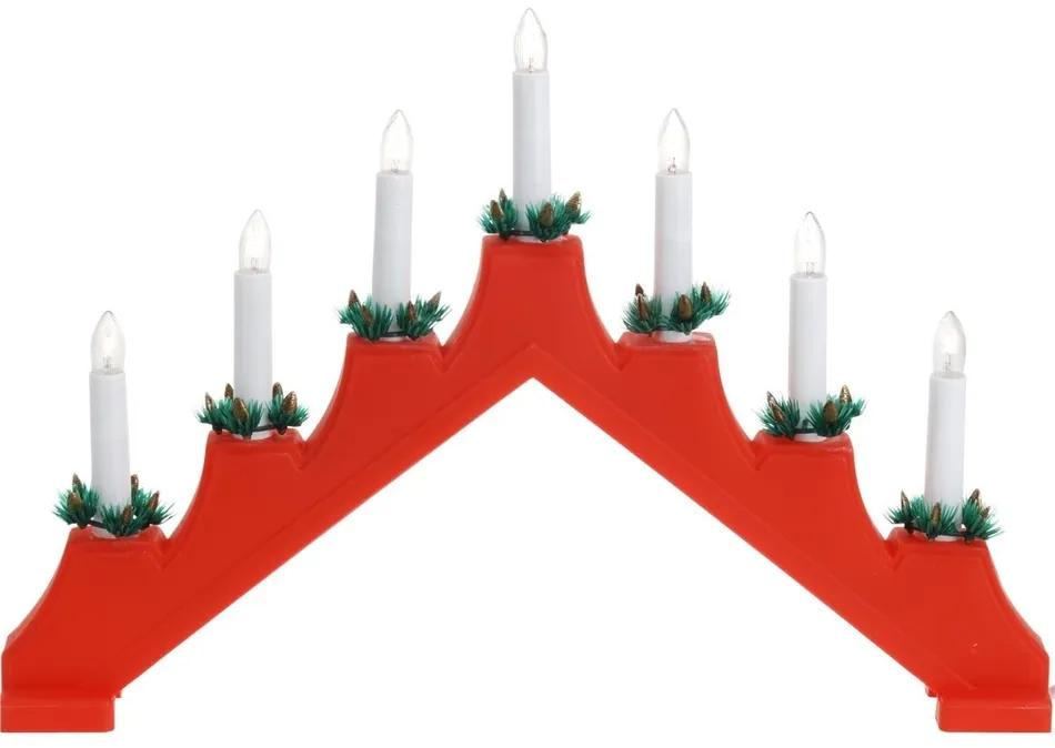 Vánoční svícen Candle Bridge červená, 7 LED