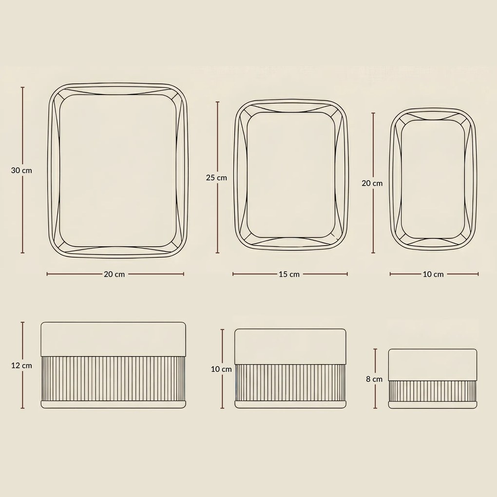 Sada bambusových úložných košíků VINNO