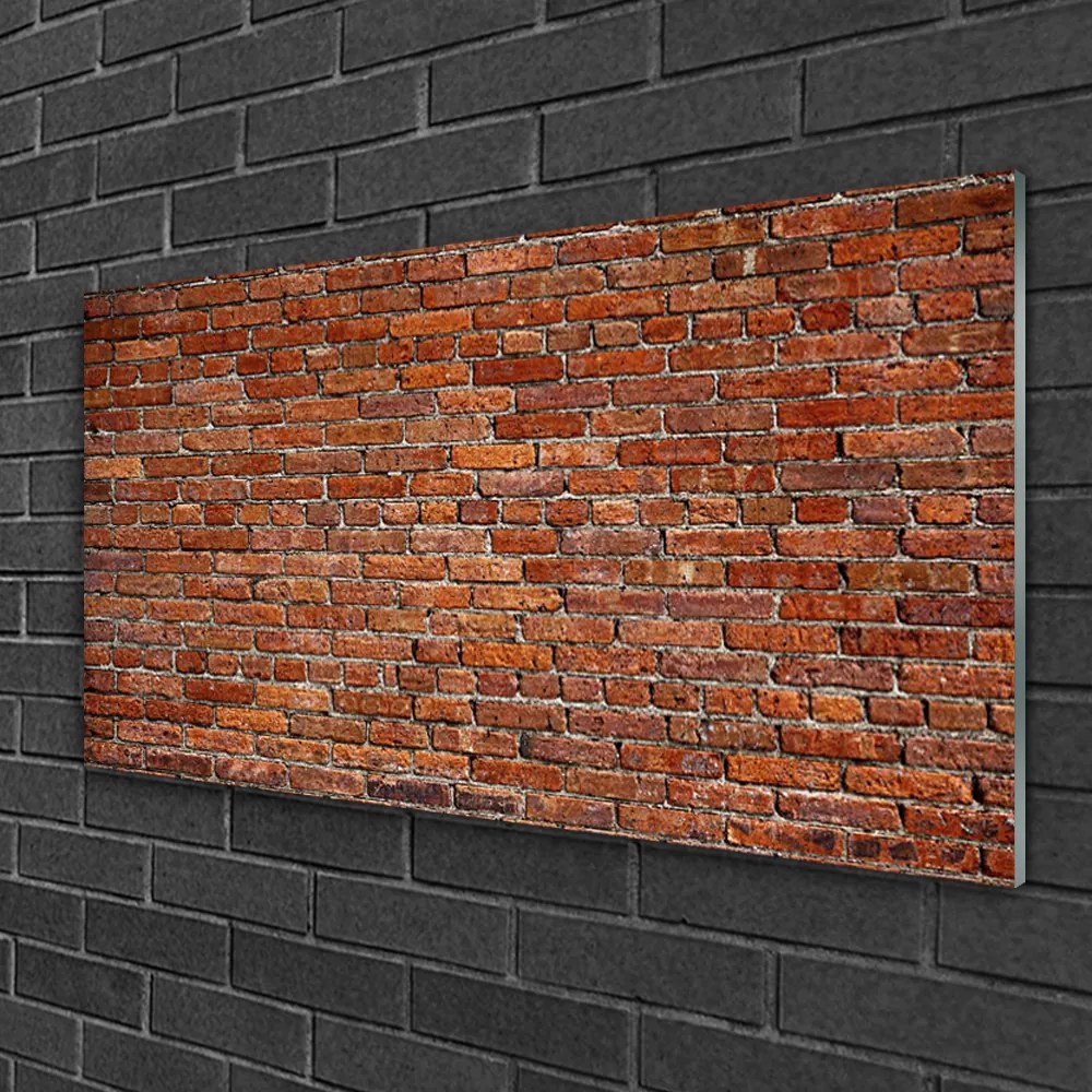 Obraz na skle Cihlová Zeď Cihly 140x70 cm