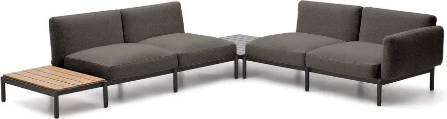 Tmavě šedá čalouněná zahradní pohovka (do L) Sorells – Kave Home