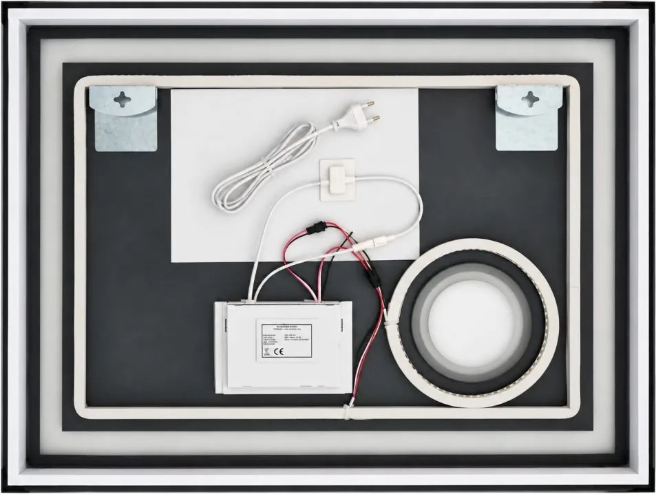 LED zrcadlo 80 × 60 cm s kosmetickým zrcátkem, 3× zvětšení