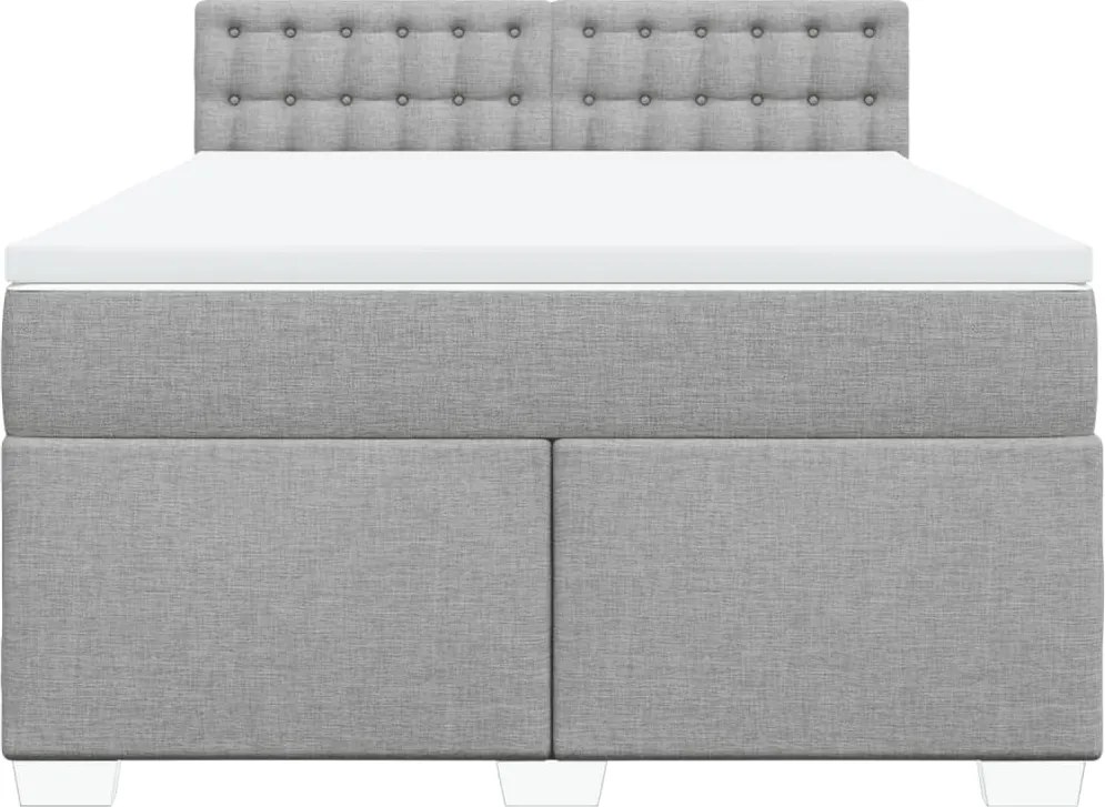 Box spring postel s matrací světle šedá 160 x 200 cm textil 3285953