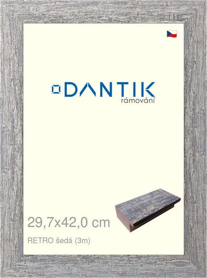 DANTIK rámeček 29,7x42 | RETRO šedá (Plexi Čiré)