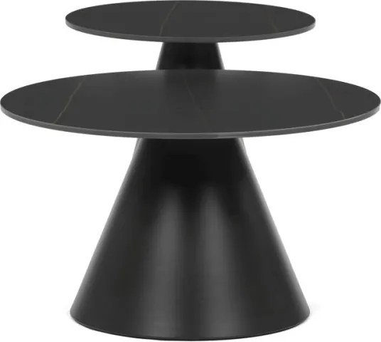 Konferenční stolek 70x70x41cm CT-F4118 BK, keramika, mramor