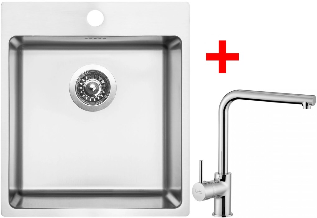 Set Sinks BLOCKER 450 V kartáčovaný + baterie ELKA Chrom