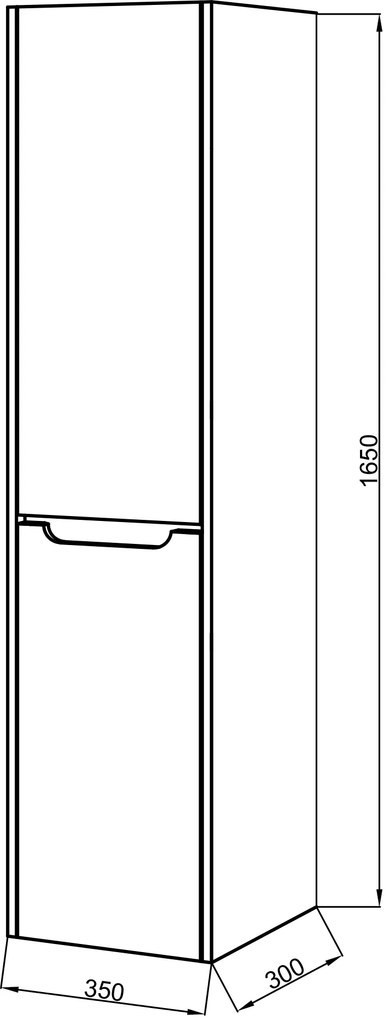 Lavedo Valencia air grey 165 vysoká závěsná skříňka do koupelny Orientace: Levá