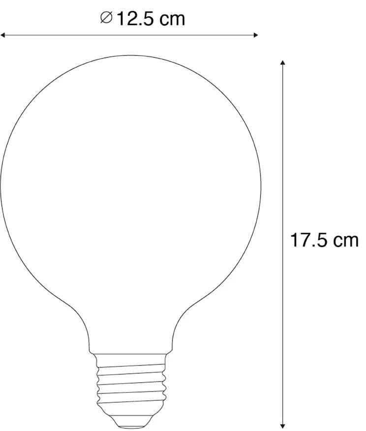 Sada 5 ks LED žárovka E27 s třemi stupni stmívání, spirálovým vláknem G125, 4 W, 450 lm, 3000 K