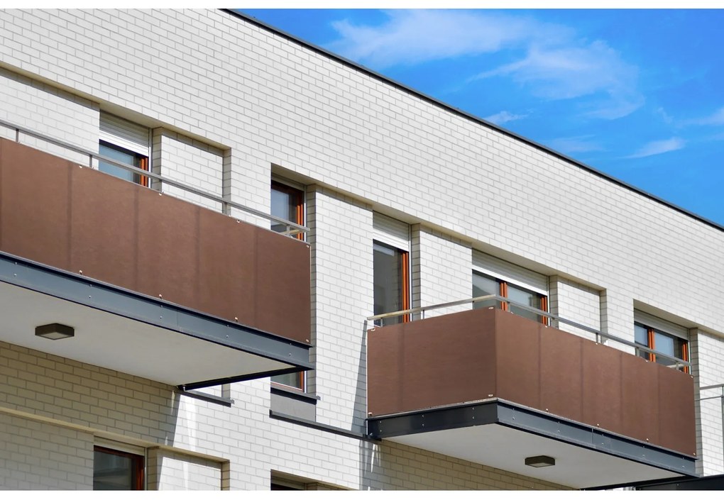 Balkonová zástěna OSLO hnědá, výška 90 cm, šířka různé rozměry MyBestHome Rozměr: 90x400 cm rozteč 50 cm