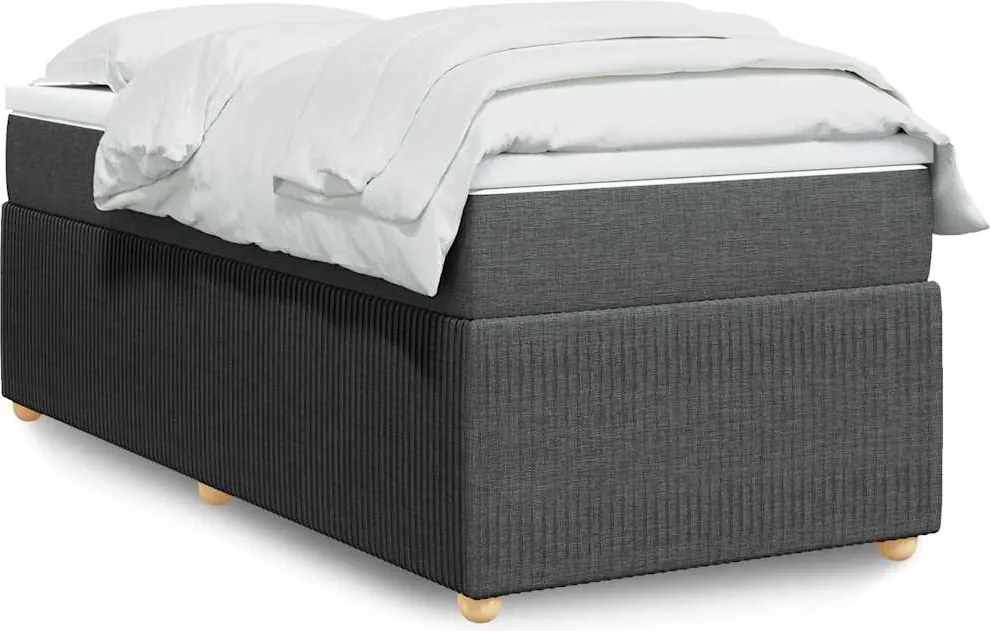 Box spring postel s matrací tmavě šedá 100 x 200 cm textil 3285547