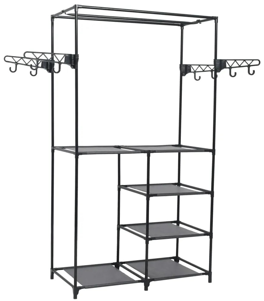 Stojan na oblečení ocel a netkaná textilie 87x44x158 cm černý 245744