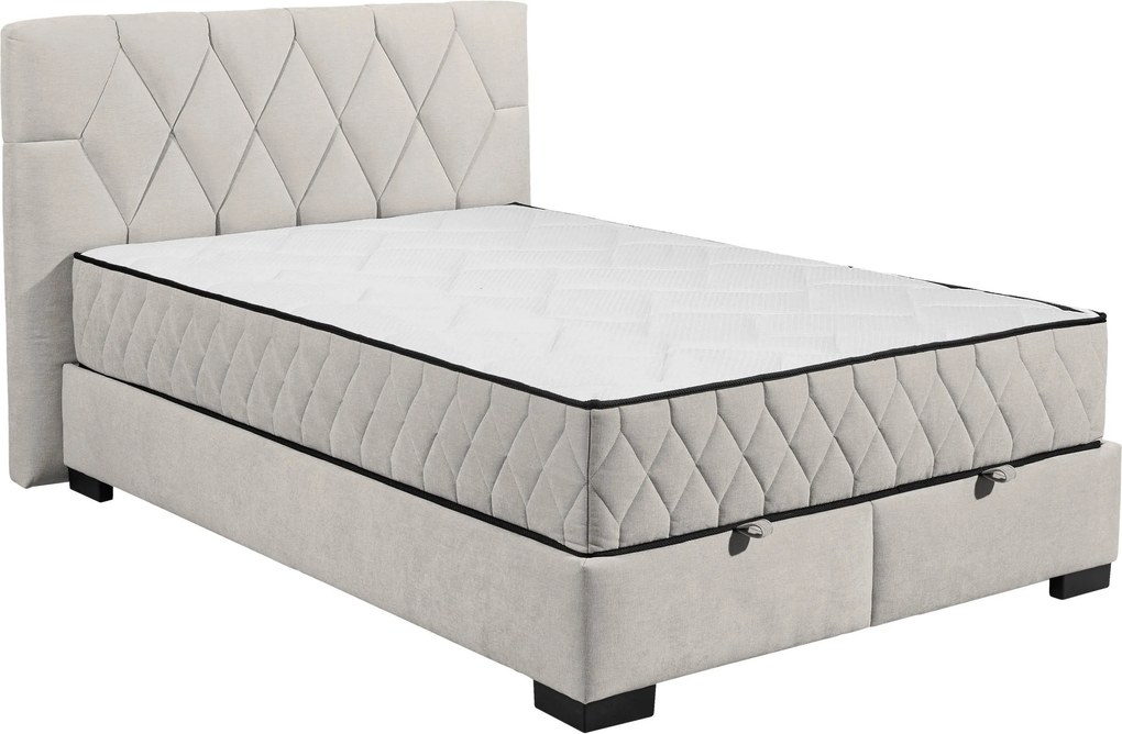XXXLutz AMERICKÁ POSTEL, 140/200 cm, béžová MID.YOU - Postele s úložným prostorem - 002220053807