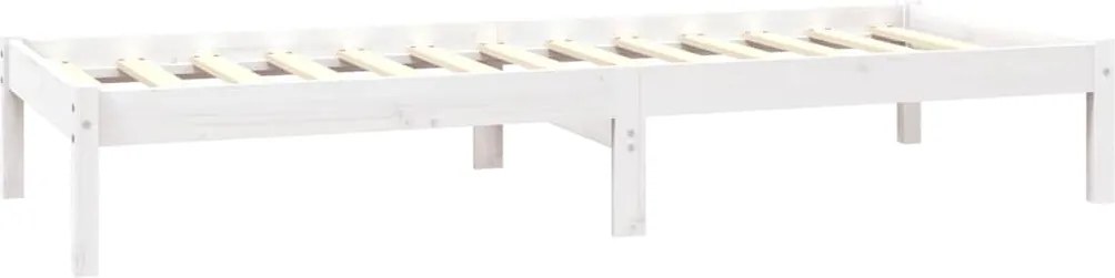 Rám postele bílý masivní borovice 75 x 190 cm malé jednolůžko 3103894