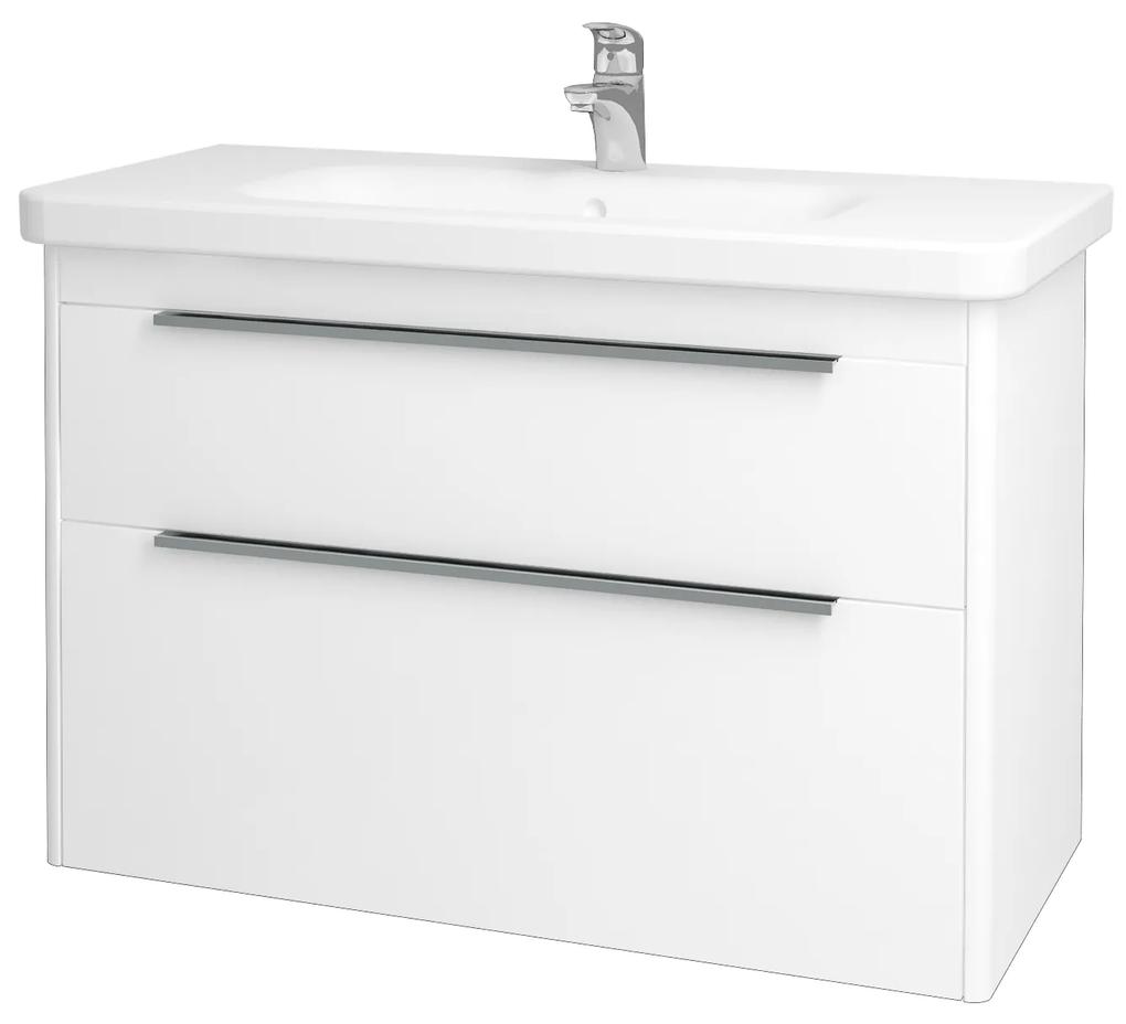 Dřevojas Koupelnová skříň ENZO SZZ2 100 Varianta: L01 Bílá vysoký lesk / D06 Ořech