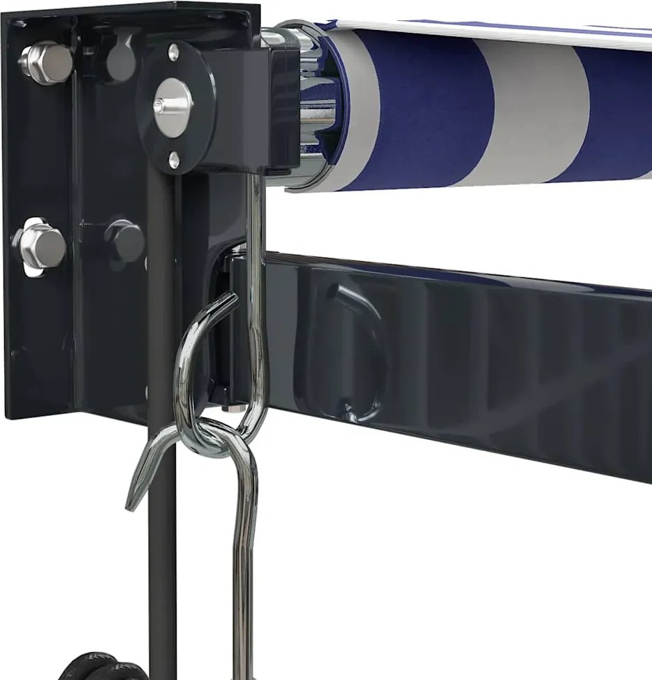 Automatická zatahovací markýza modrá a bílá 3,5 x 2,5 m 3154497