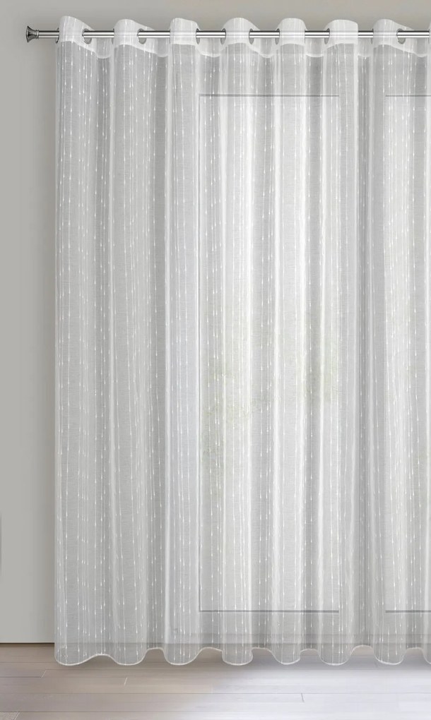 ZÁCLONA NA KROUŽCÍCH BECKY 350X250 CM BÍLÁ