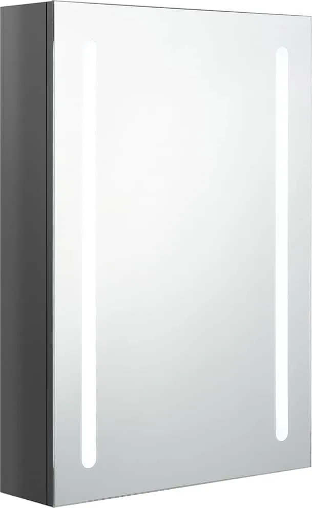 LED koupelnová skříňka se zrcadlem zářivě šedá 50 x 13 x 70 cm 326498