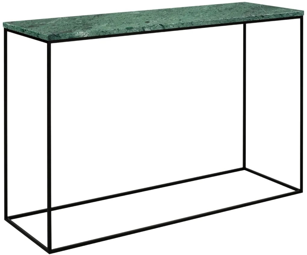 OnaDnes -20% Zelený mramorový toaletní stolek TEMAHOME Gleam 120 x 40 cm s černou podnoží