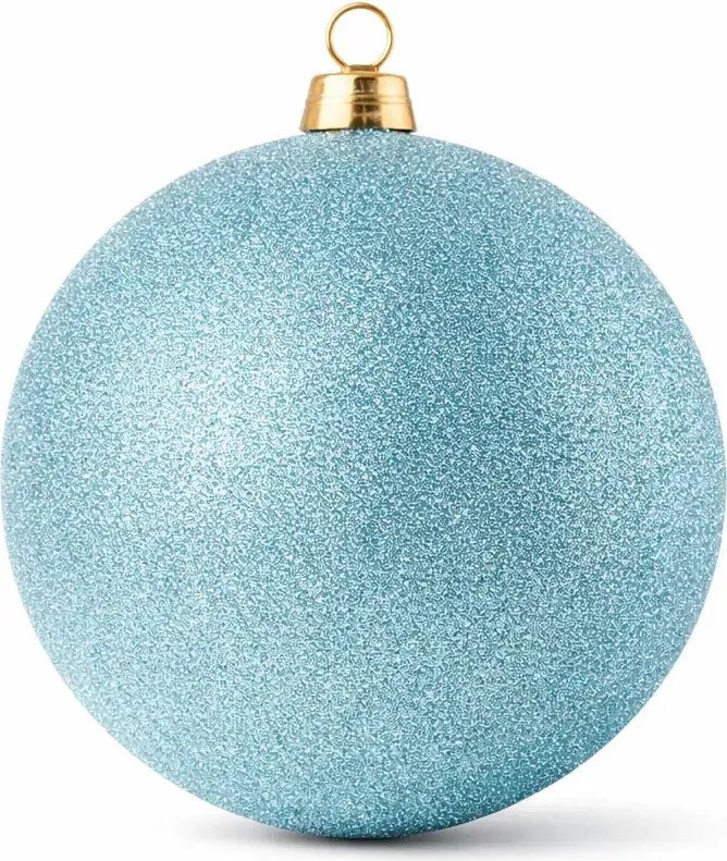 Velká vánoční ozdoba 30 cm plastová koule světle modrá glitter