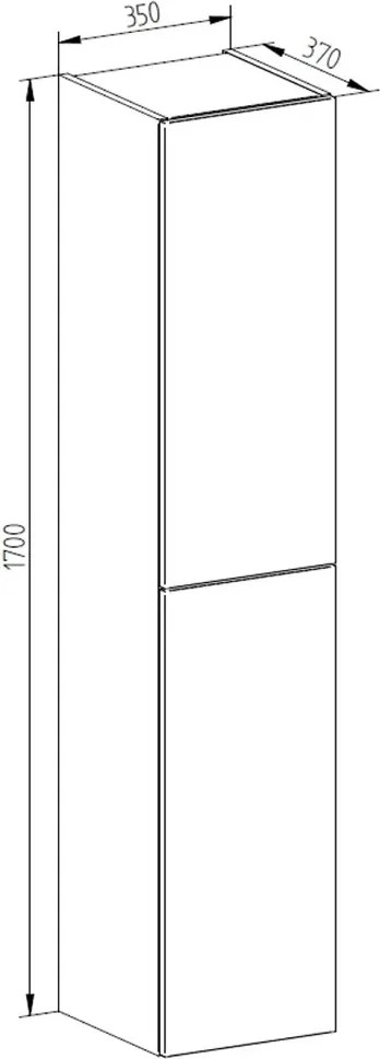 Mereo Mereo, Aira, koupelnová skříňka 157 cm vysoká, levé otevírání, bílá, dub, šedá, CN724LN