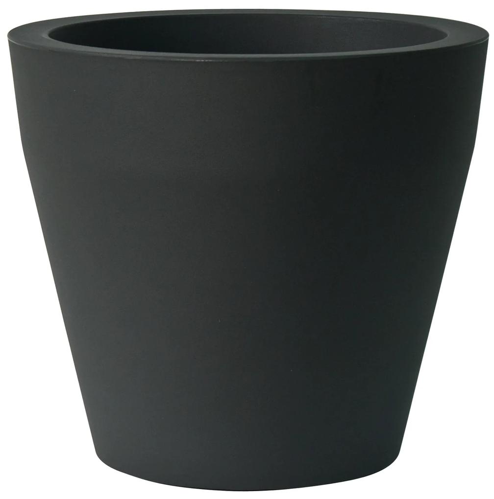 PLUST - Designový černý květináč NISCAL, různé velikosti