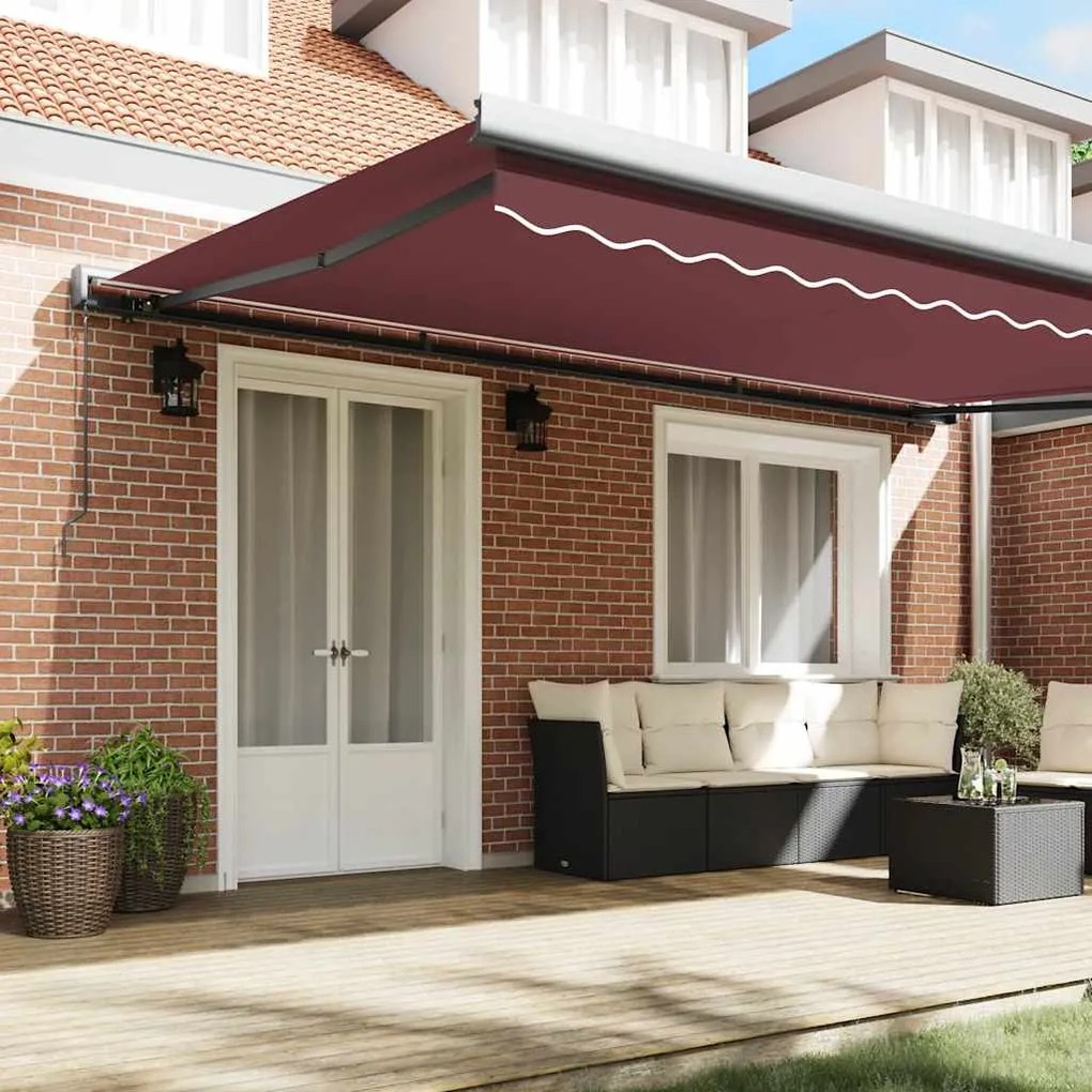 Automatická zatahovací markýza burgundská 300 x 250 cm 3215323