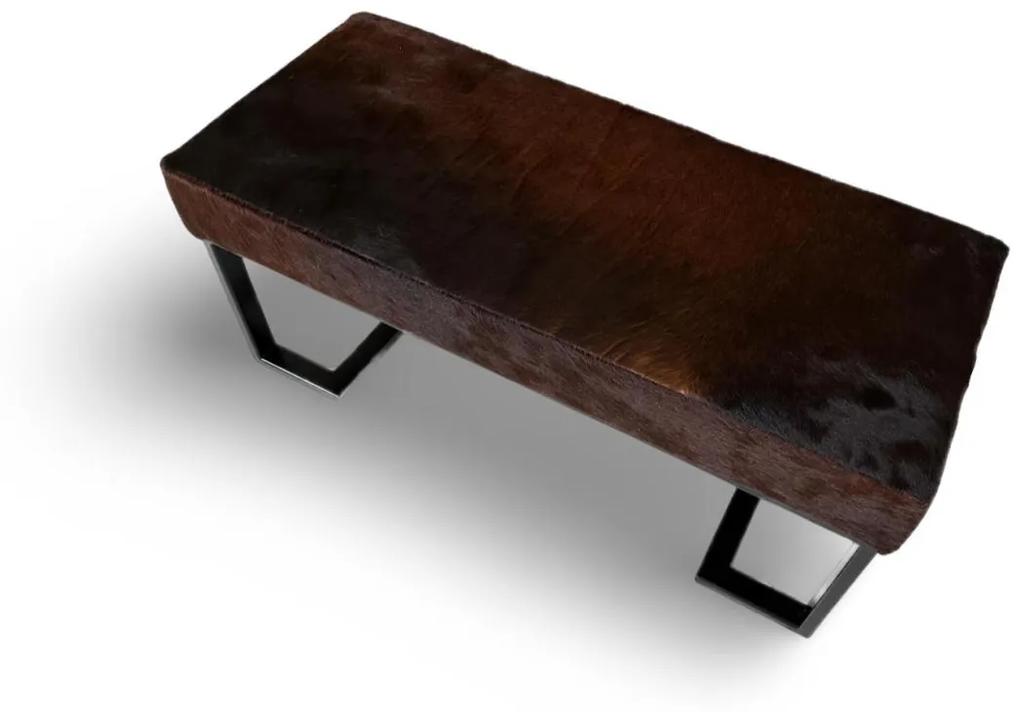 Luxusný taburet - lavica - Henrik,  hnedý s čiernou